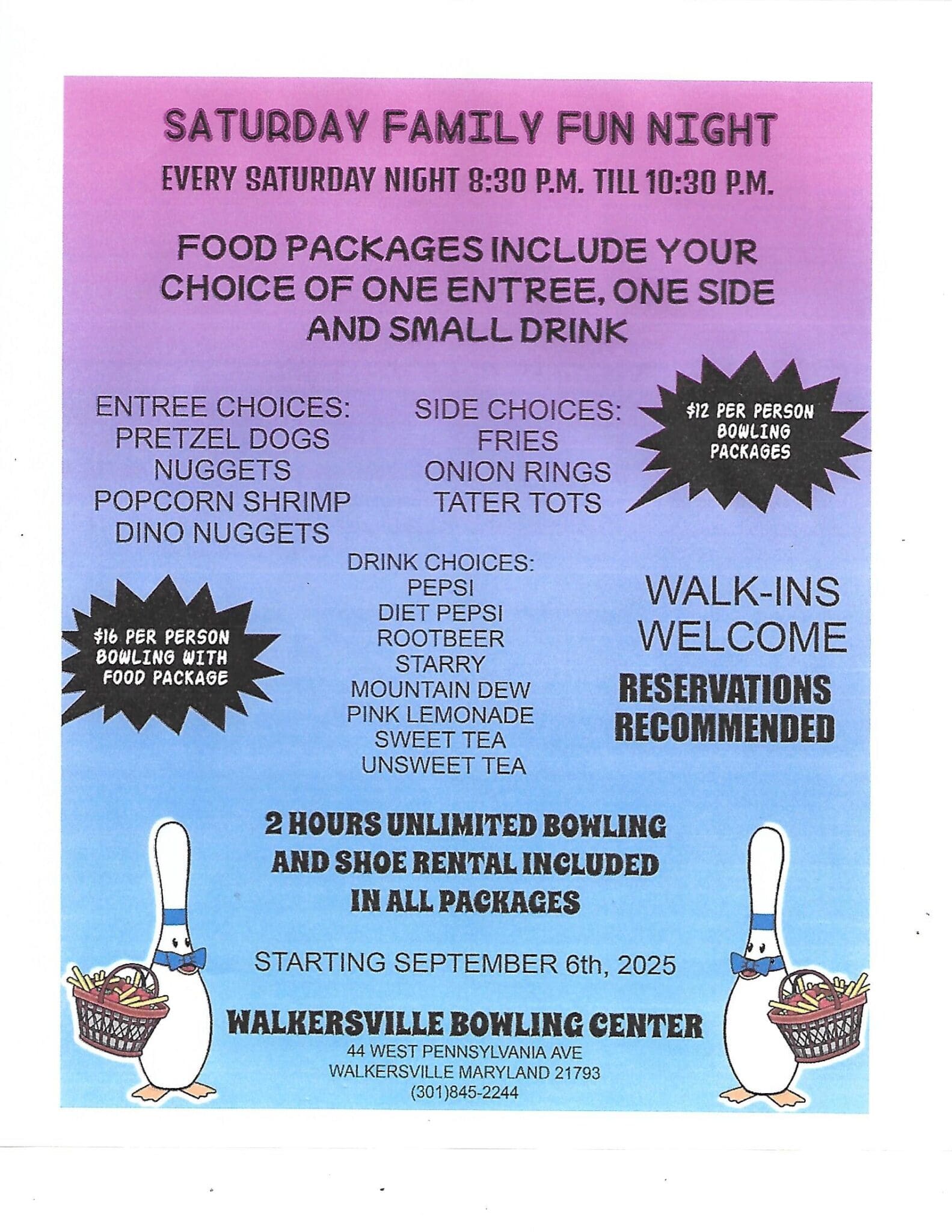 Home - Walkersville Bowling Center | Frederick MD